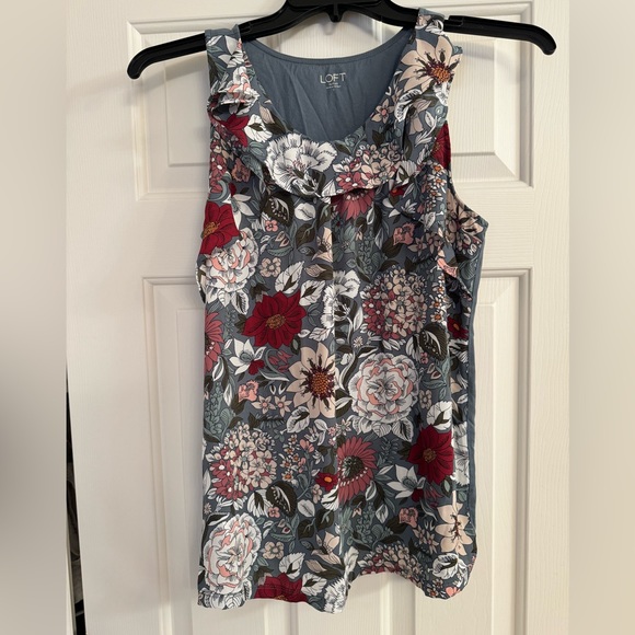 LOFT | Tops | Large Loft Floral Mixed Media Top | Poshmark